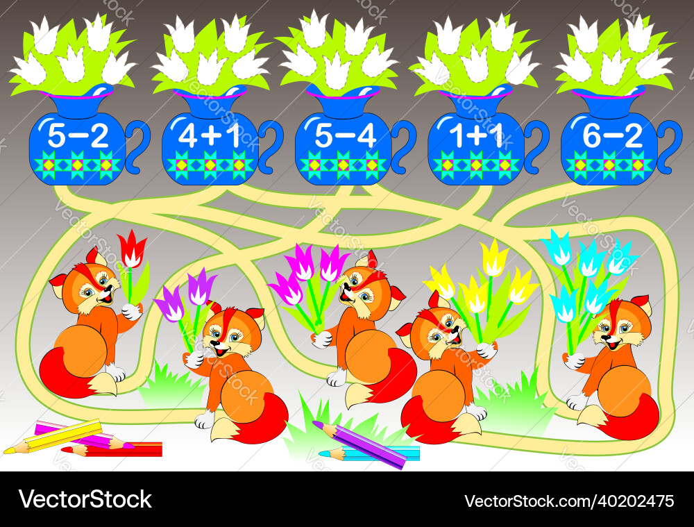 Worksheet with exercises for children on addition Vector Image