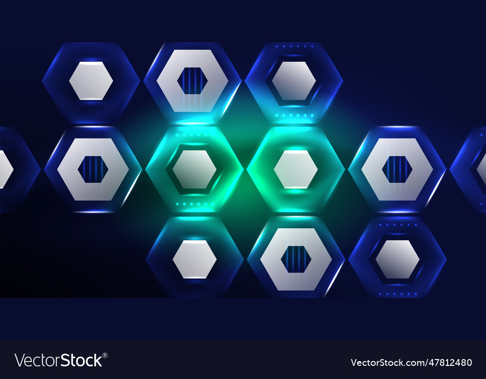 Abstract background neon hexagon Royalty Free Vector Image