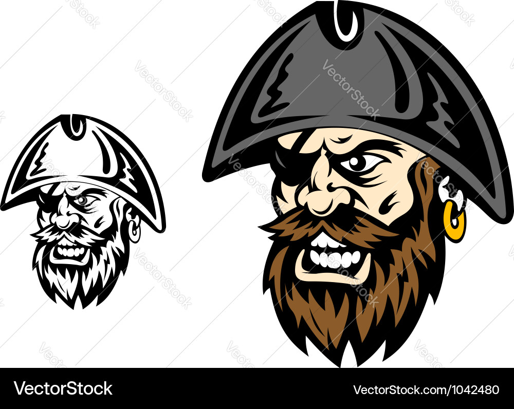 Angry corsair and pirate captain Royalty Free Vector Image