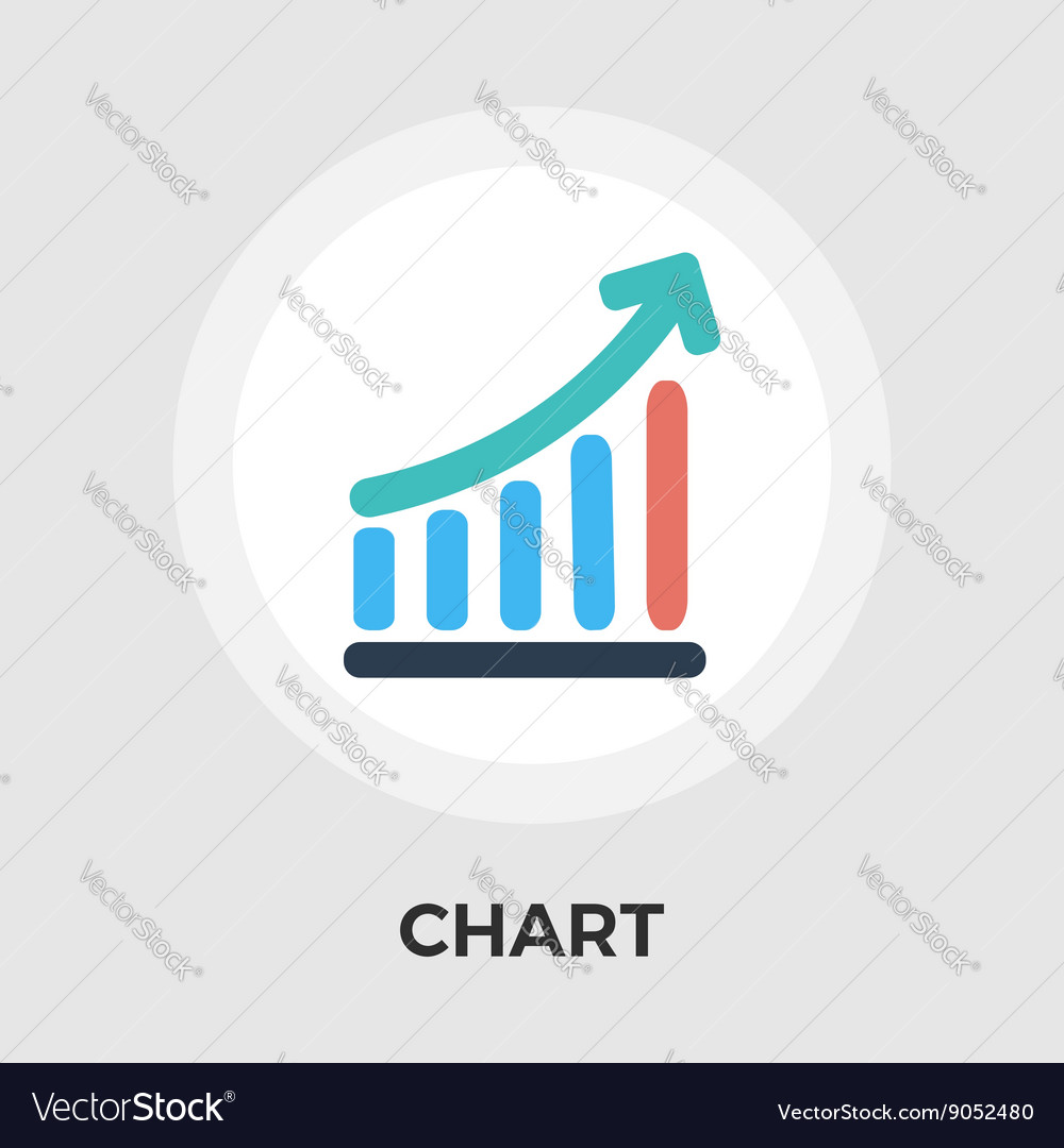 Chart flat single icon Royalty Free Vector Image