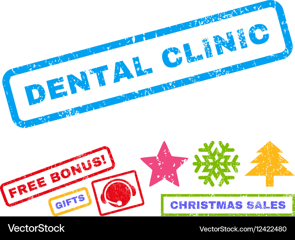 Dental clinic rubber stamp Royalty Free Vector Image
