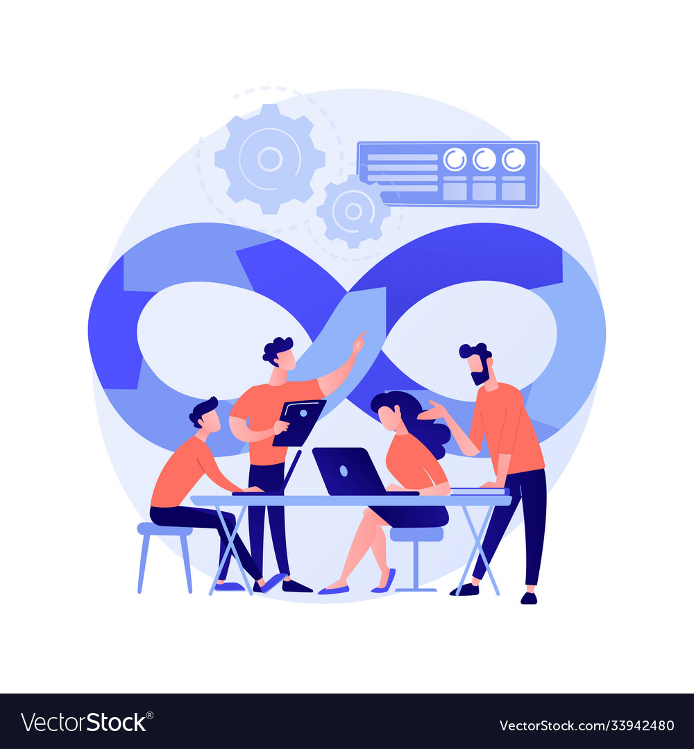 Devops team abstract concept Royalty Free Vector Image Devops team abstract concept Royalty Free Vector Image