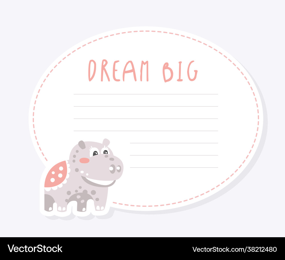 Dream big card template design childish planner Vector Image