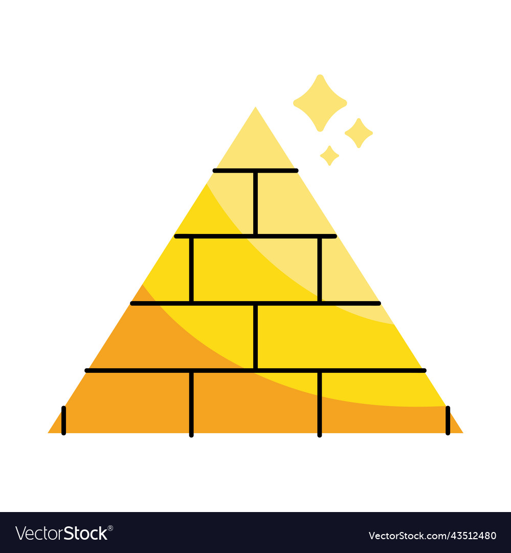 Golden egyptian culture pyramid Royalty Free Vector Image
