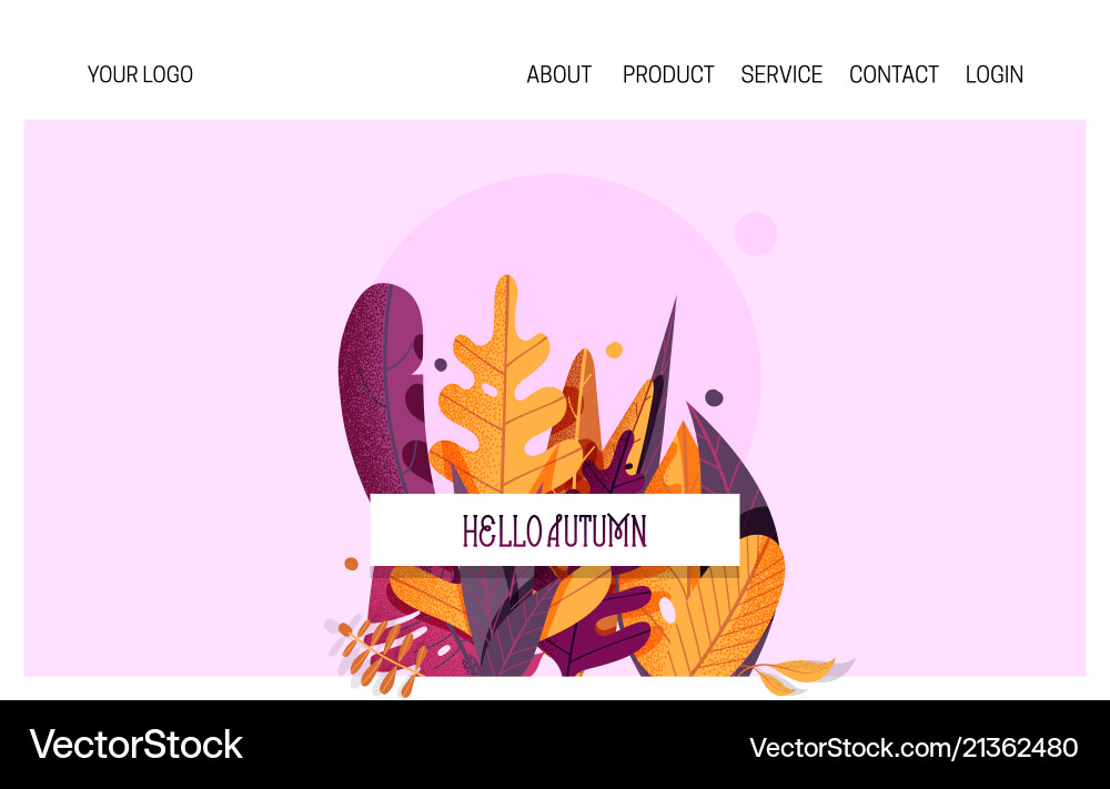 Landing page - hello autumn for school Royalty Free Vector