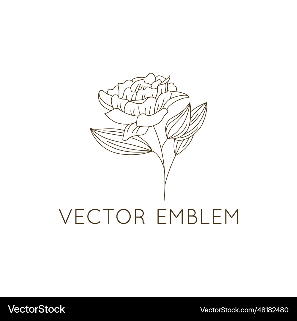 Logo design template - floral in simple minimal Vector Image