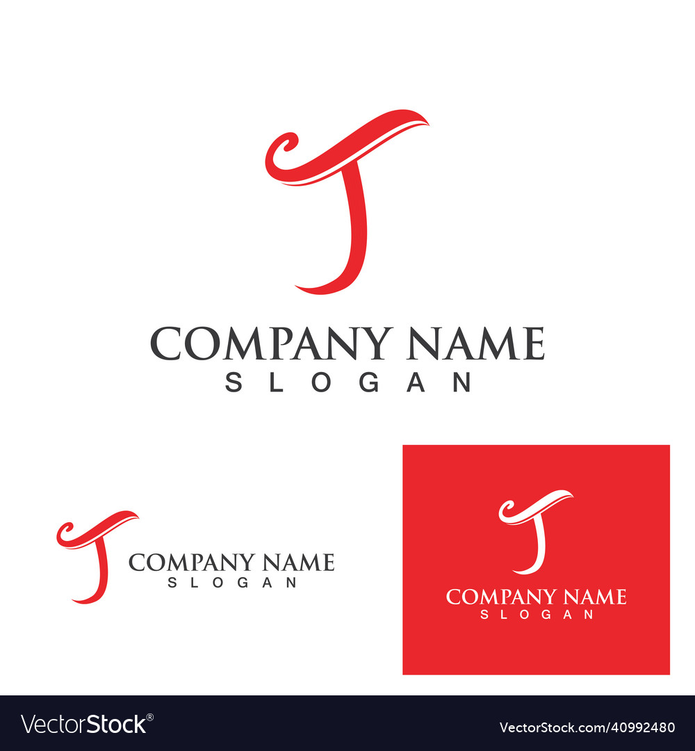 T logo and symbol business company Royalty Free Vector Image