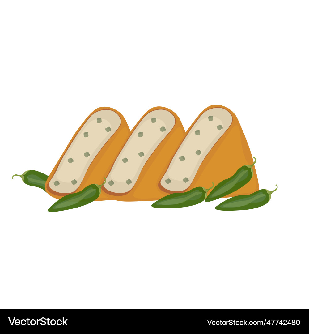 Tahu with spicy chili Royalty Free Vector Image