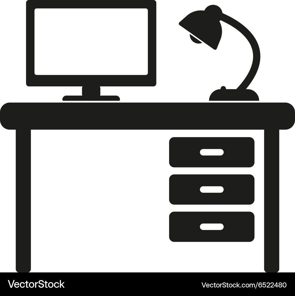 The table icon Workplace and job office working Vector Image