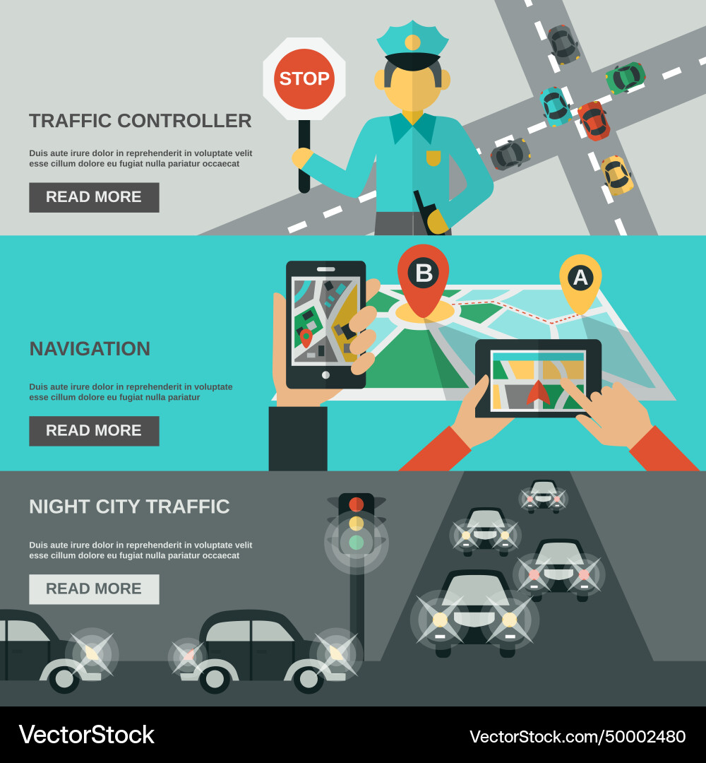 Traffic banner set Royalty Free Vector Image - VectorStock