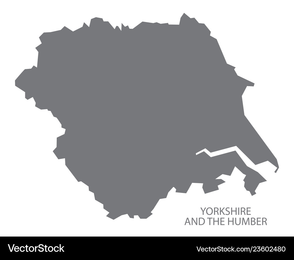Yorkshire and humber england map grey Royalty Free Vector