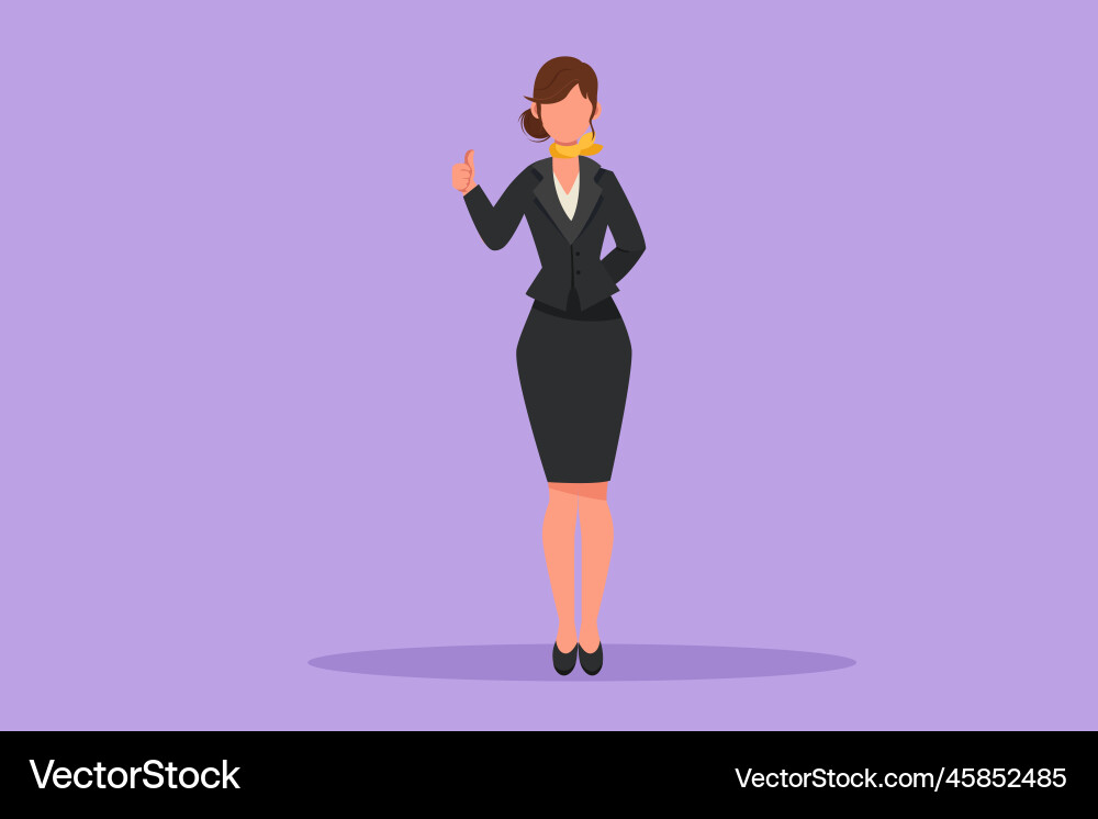 Cartoon flat style drawing female flight Vector Image