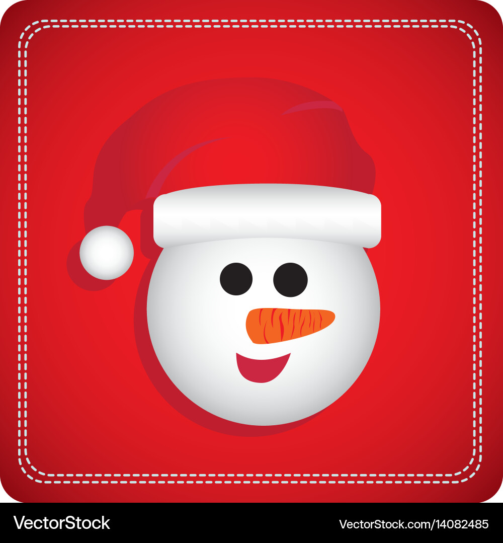 Colorful square frame with cartoon snowman Vector Image