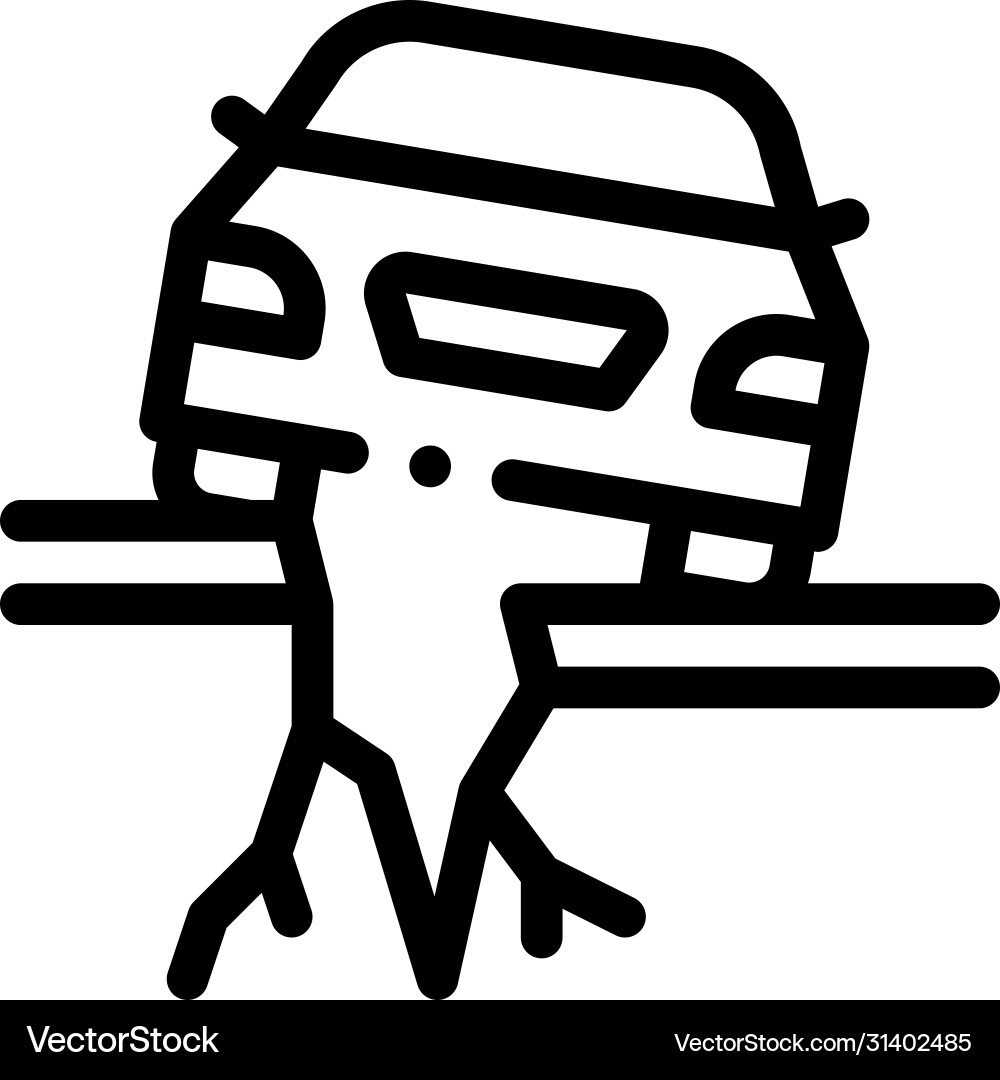 Earthquake under car icon outline Royalty Free Vector Image