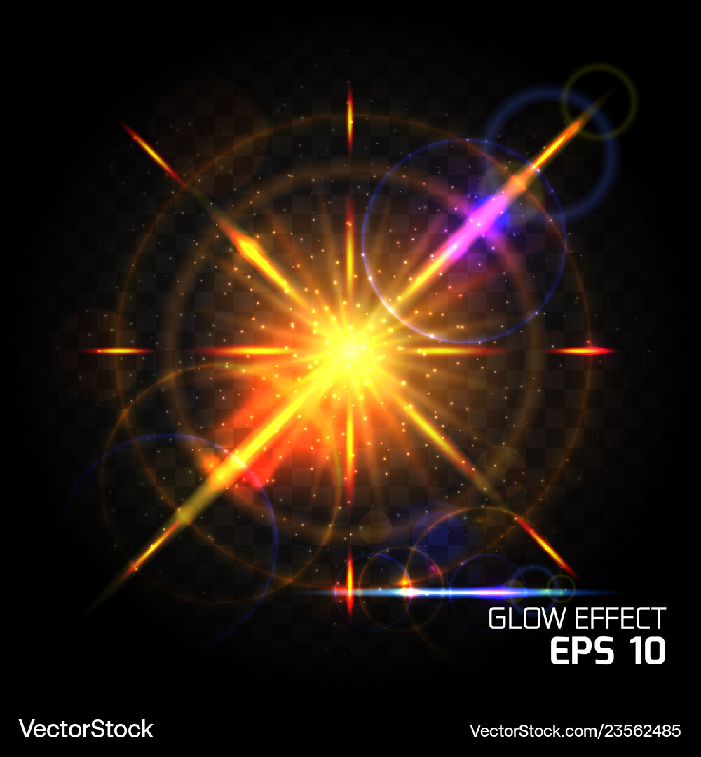 Influence of particle bright lighting effects Vector Image