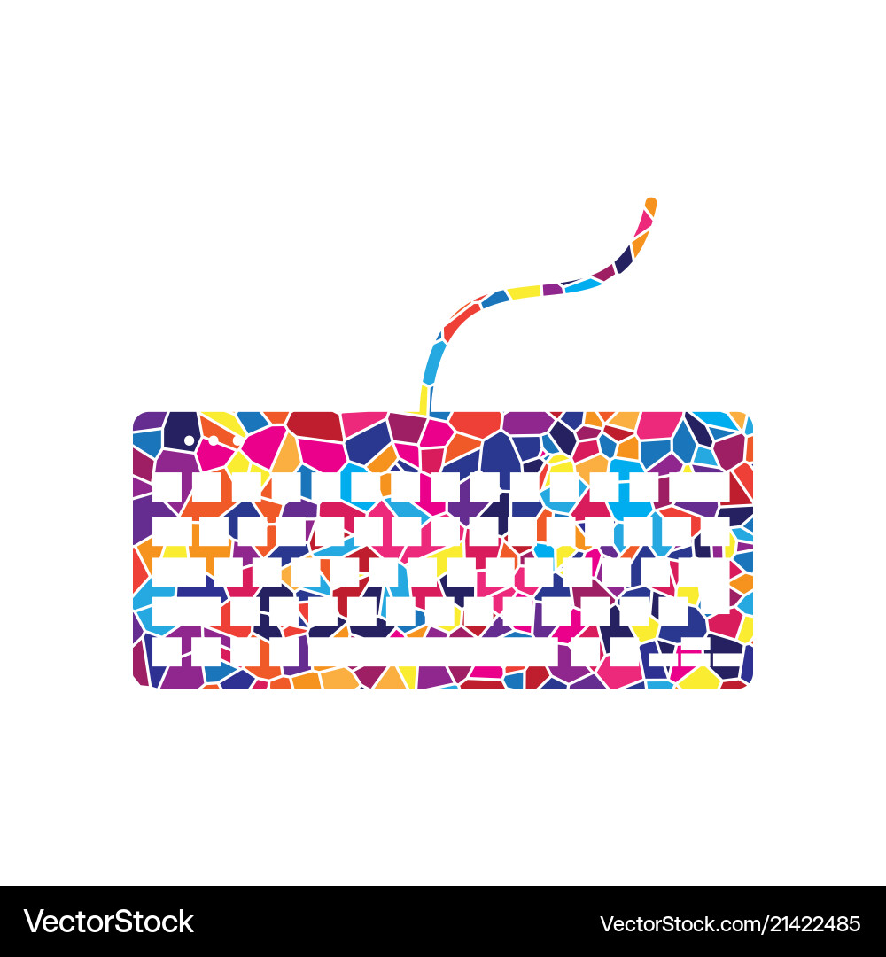 Keyboard simple sign stained glass icon Royalty Free Vector