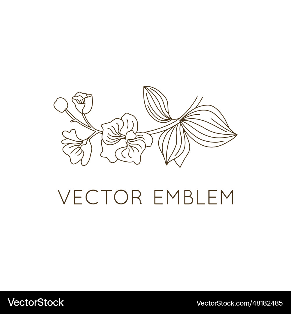 Logo design template - floral in simple minimal Vector Image