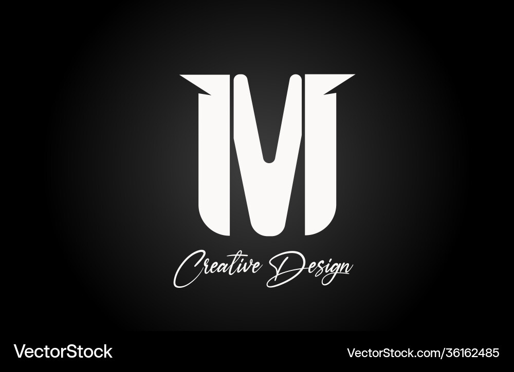 M simple alphabet letter icon logo design Vector Image