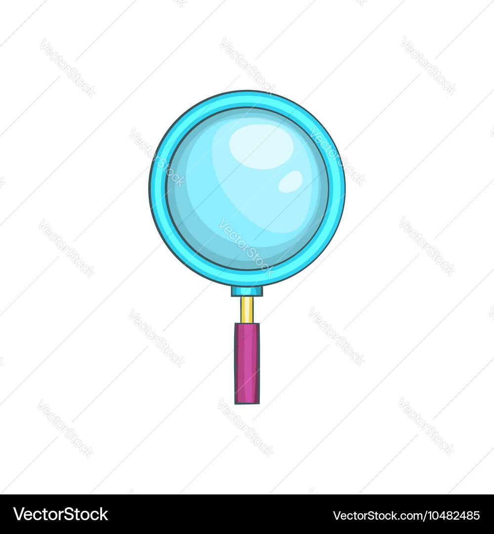 Magnifying glass icon cartoon style Royalty Free Vector