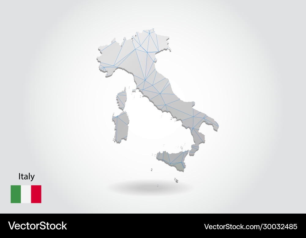 Map italy with trendy triangles design Royalty Free Vector