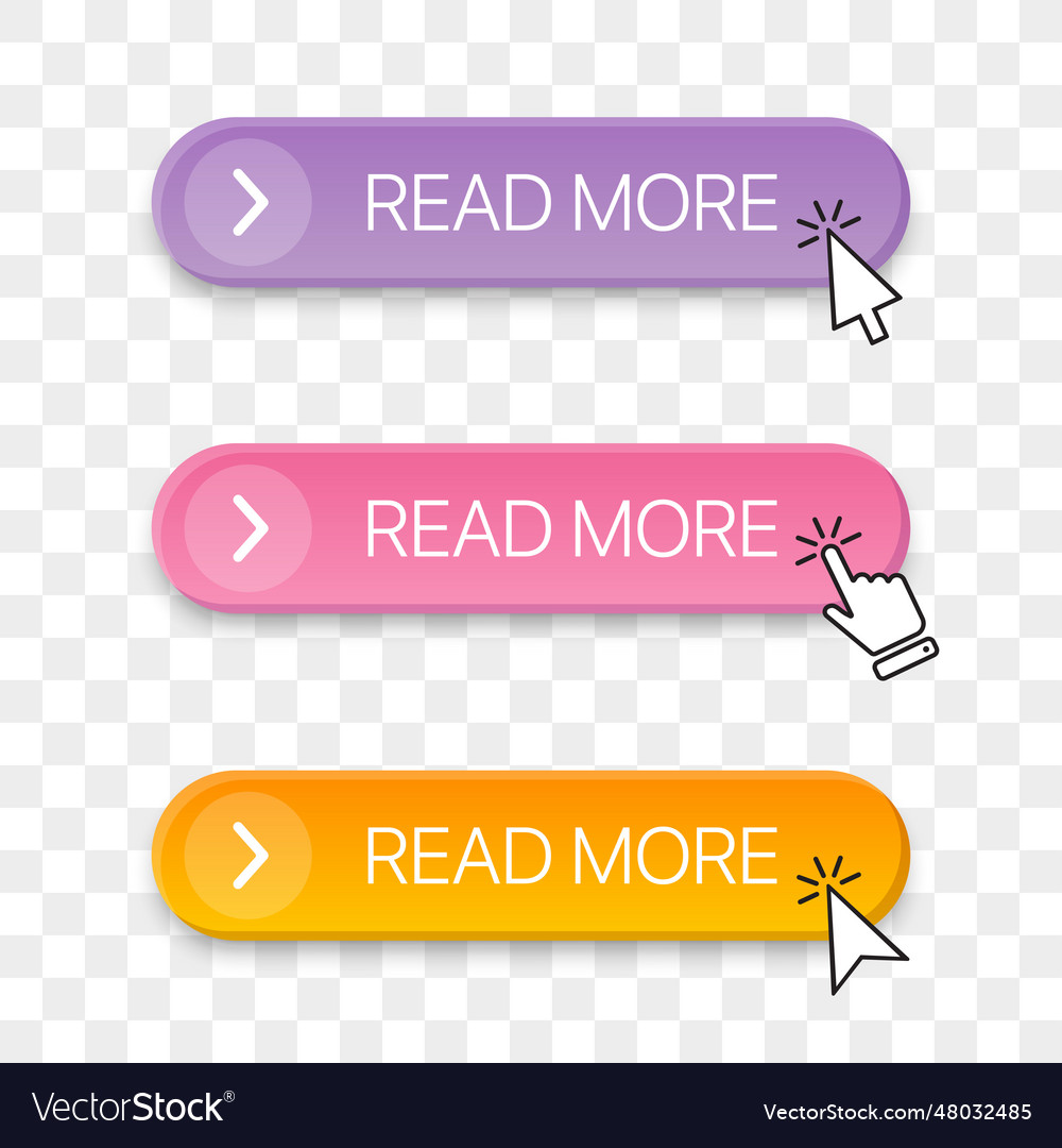 Read more button icon collection with different Vector Image