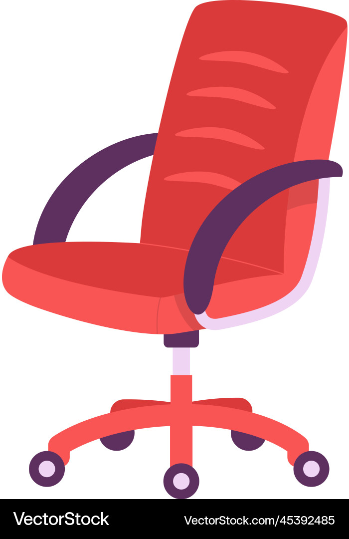 Red office chair icon cartoon computer seat Vector Image