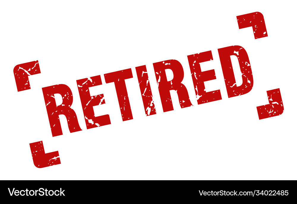 Retired stamp square grunge sign isolated Vector Image