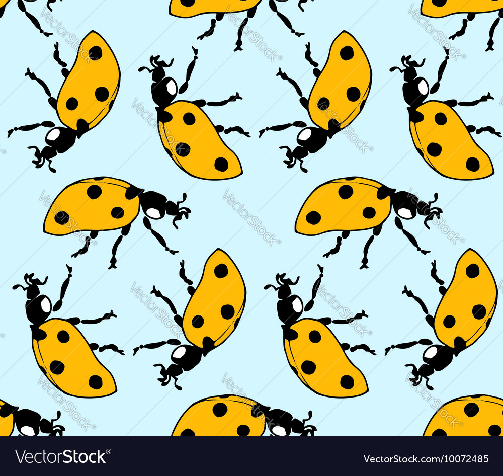 Seamless pattern made from ladybugs Royalty Free Vector