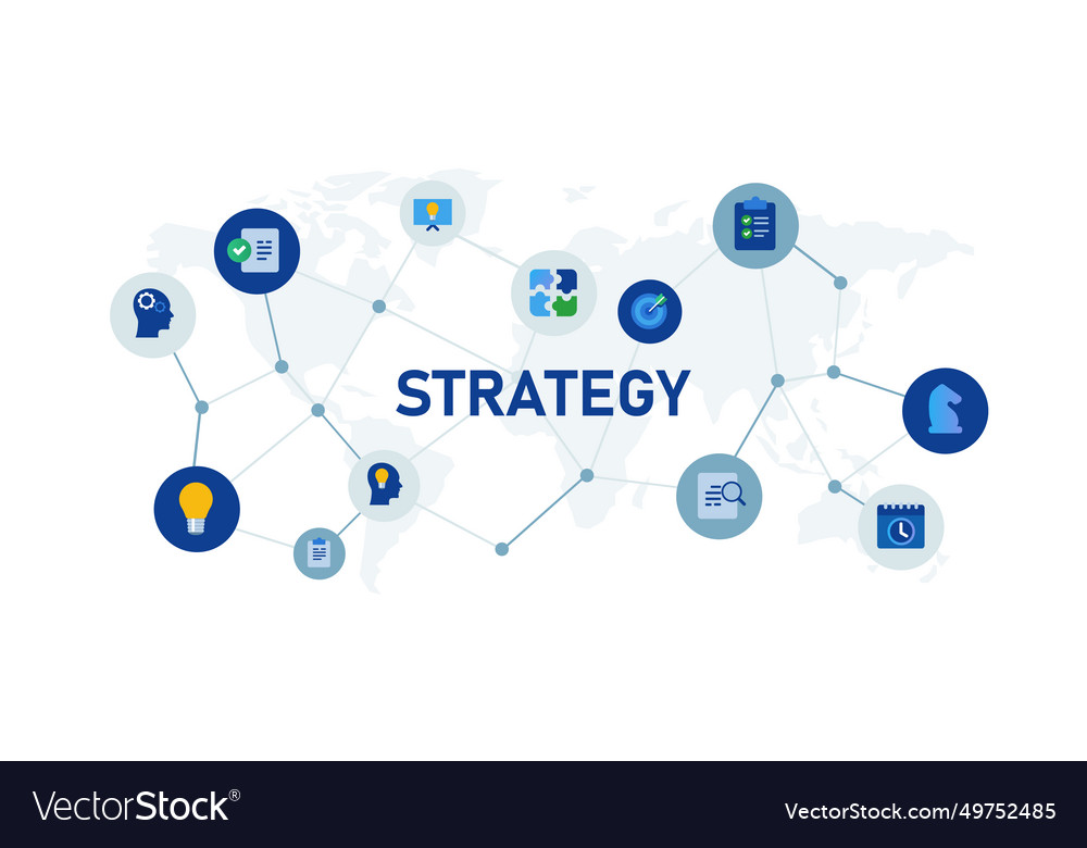 Strategy plan solution process think idea Vector Image