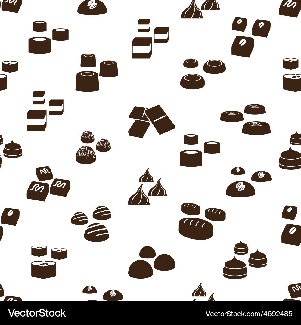 Sweet chocolate truffles icons seamless pattern Vector Image