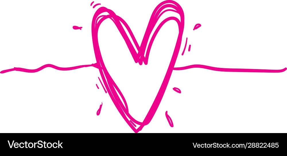 Tangled hand drawn love heart with doodle style Vector Image