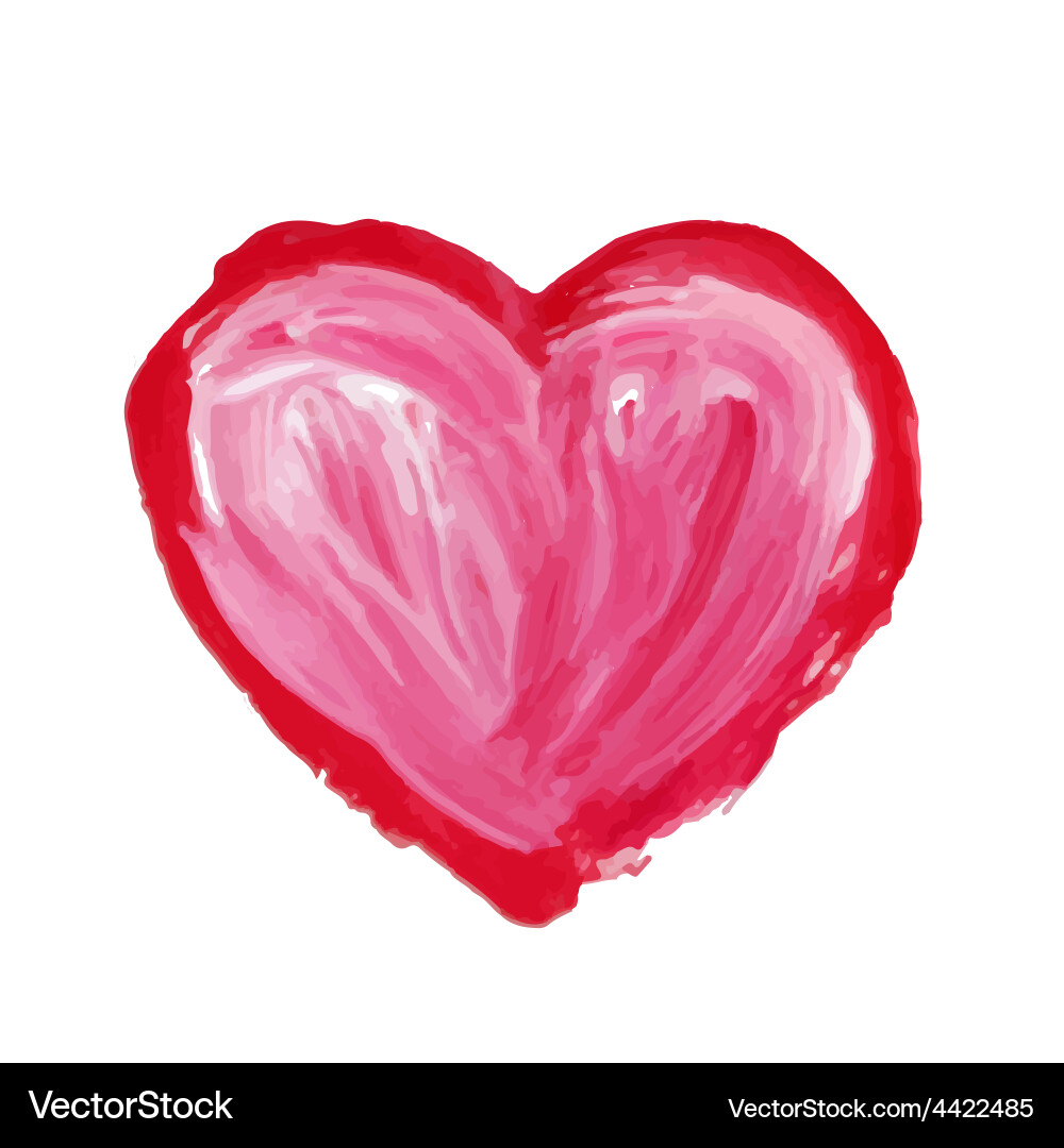 Watercolor hand drawn heart Royalty Free Vector Image