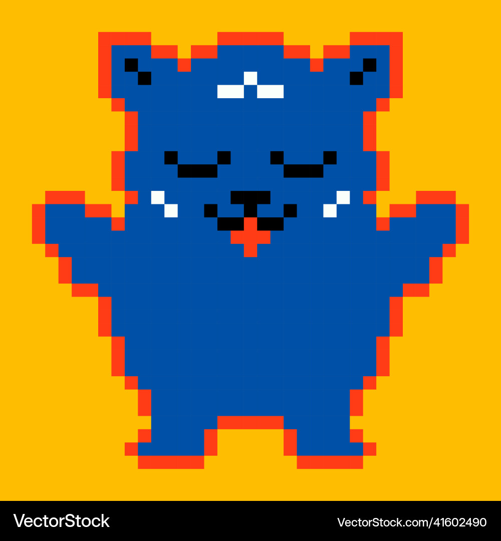 Abstract pixel bear modern cute animal hugs Vector Image