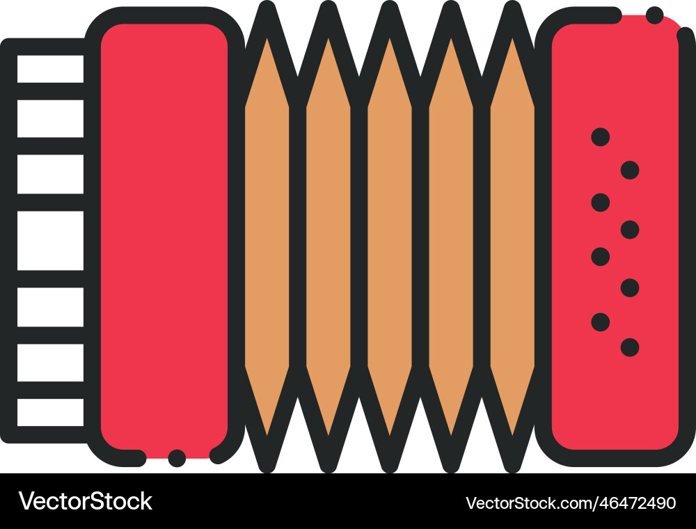 Accordion music instrument Royalty Free Vector Image