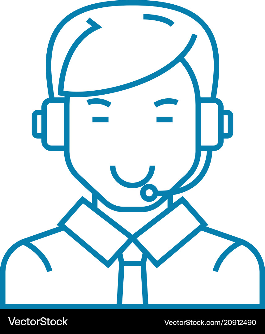 Call center linear icon concept center line Vector Image