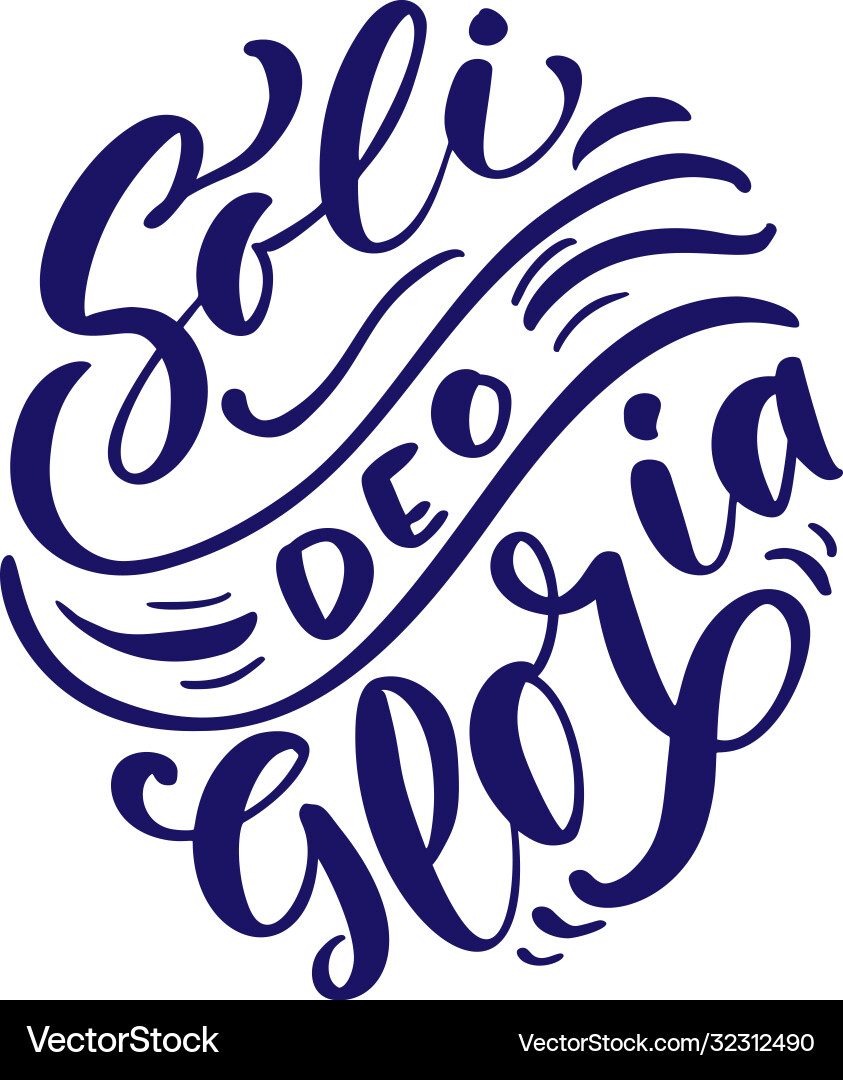 Christian calligraphy lettering text soli Vector Image