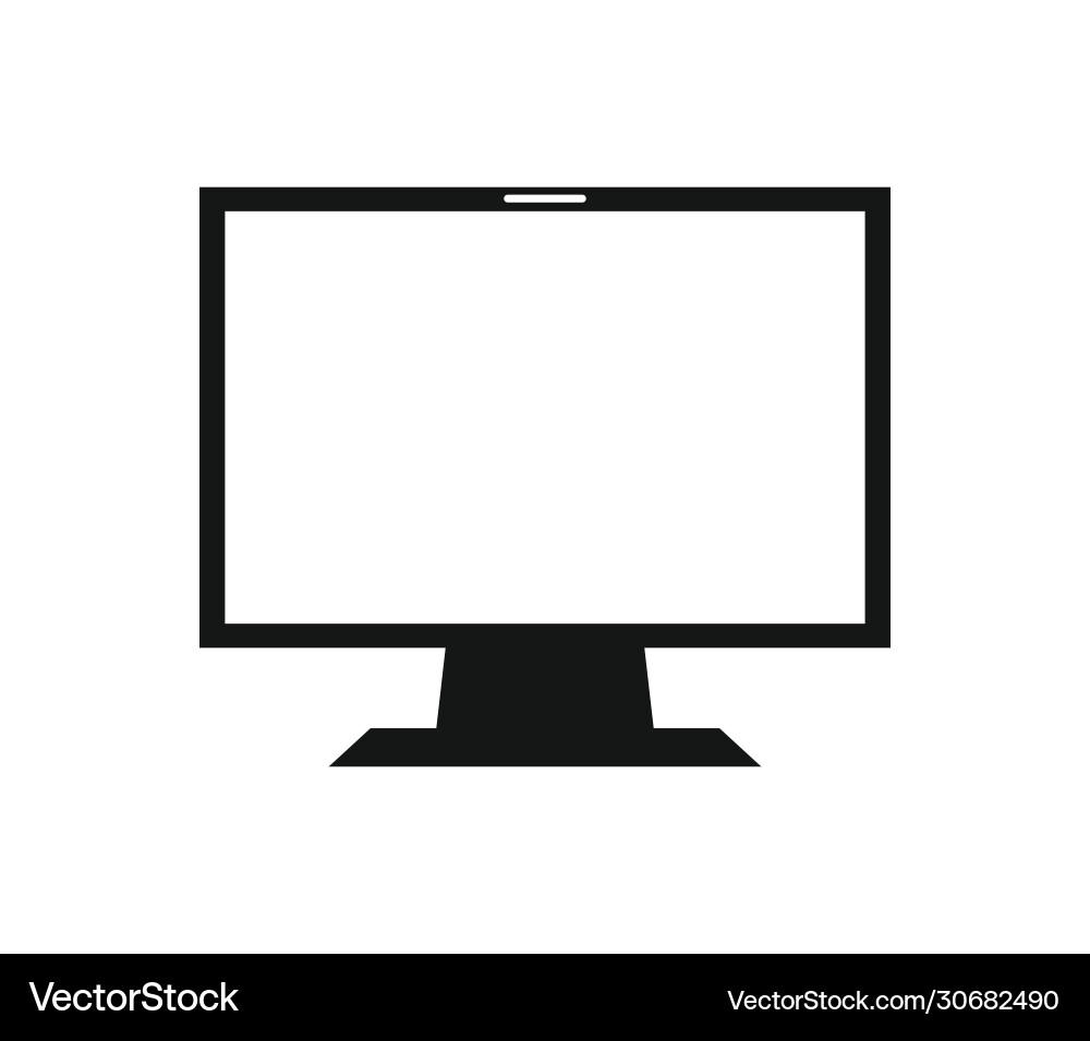 Computer monitor icon in on white background Vector Image