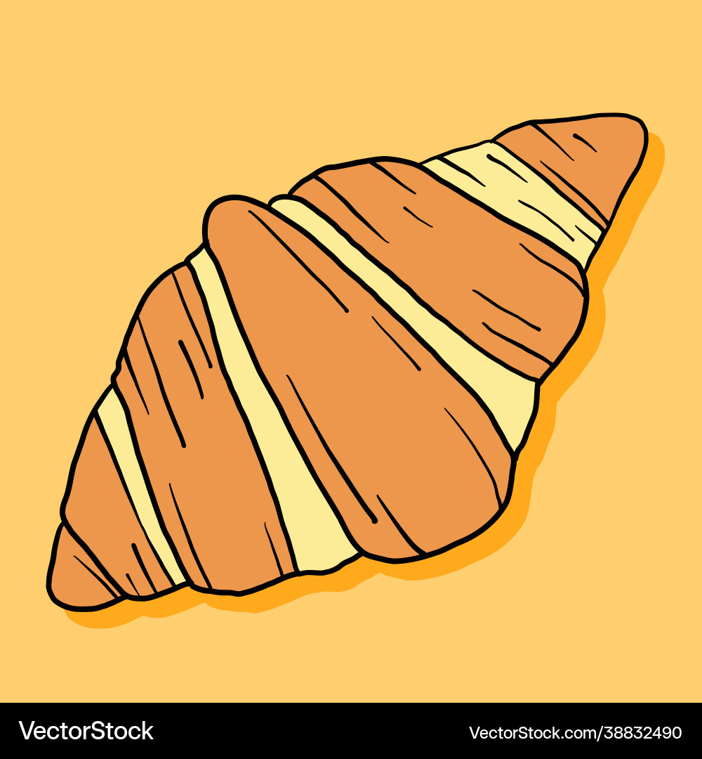 Doodle freehand sketch drawing croissant bread Vector Image