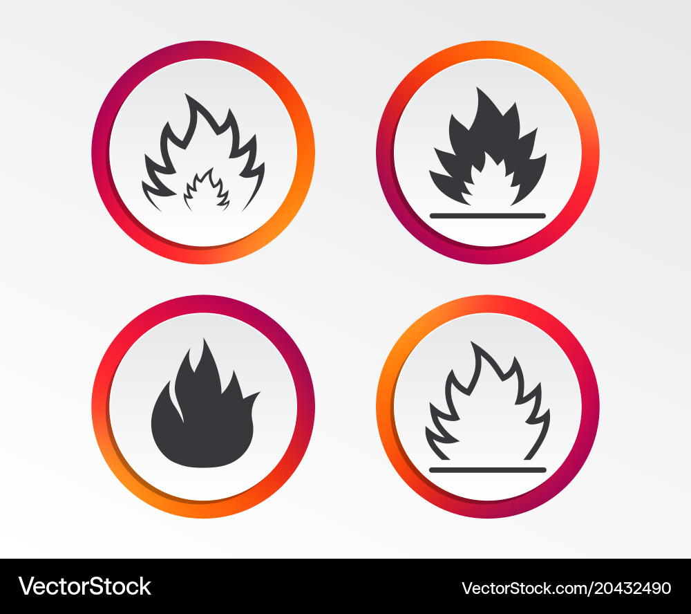 Fire flame icons heat signs Royalty Free Vector Image