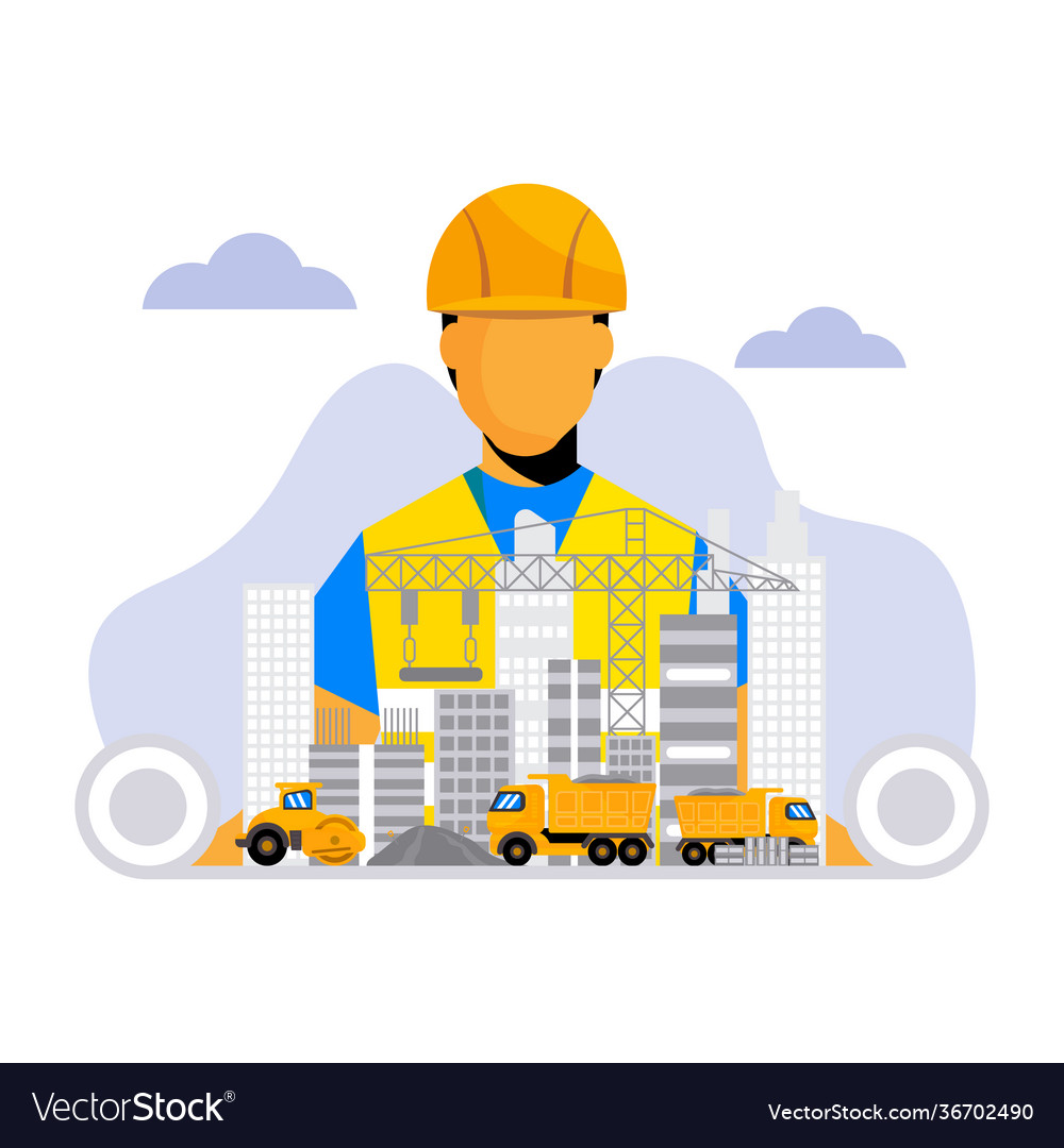Flat engineering and construction Royalty Free Vector Image