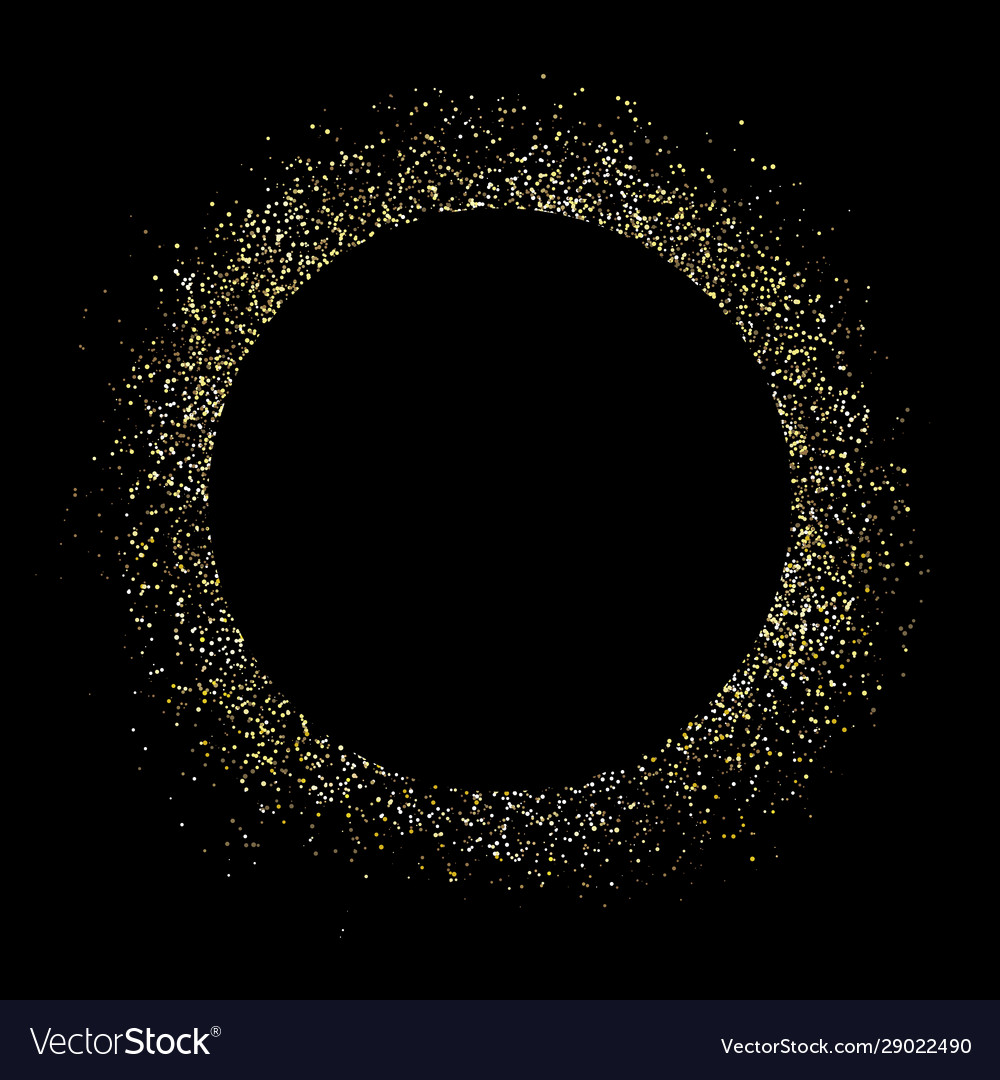 Gold round frame and glitter glowing particles Vector Image