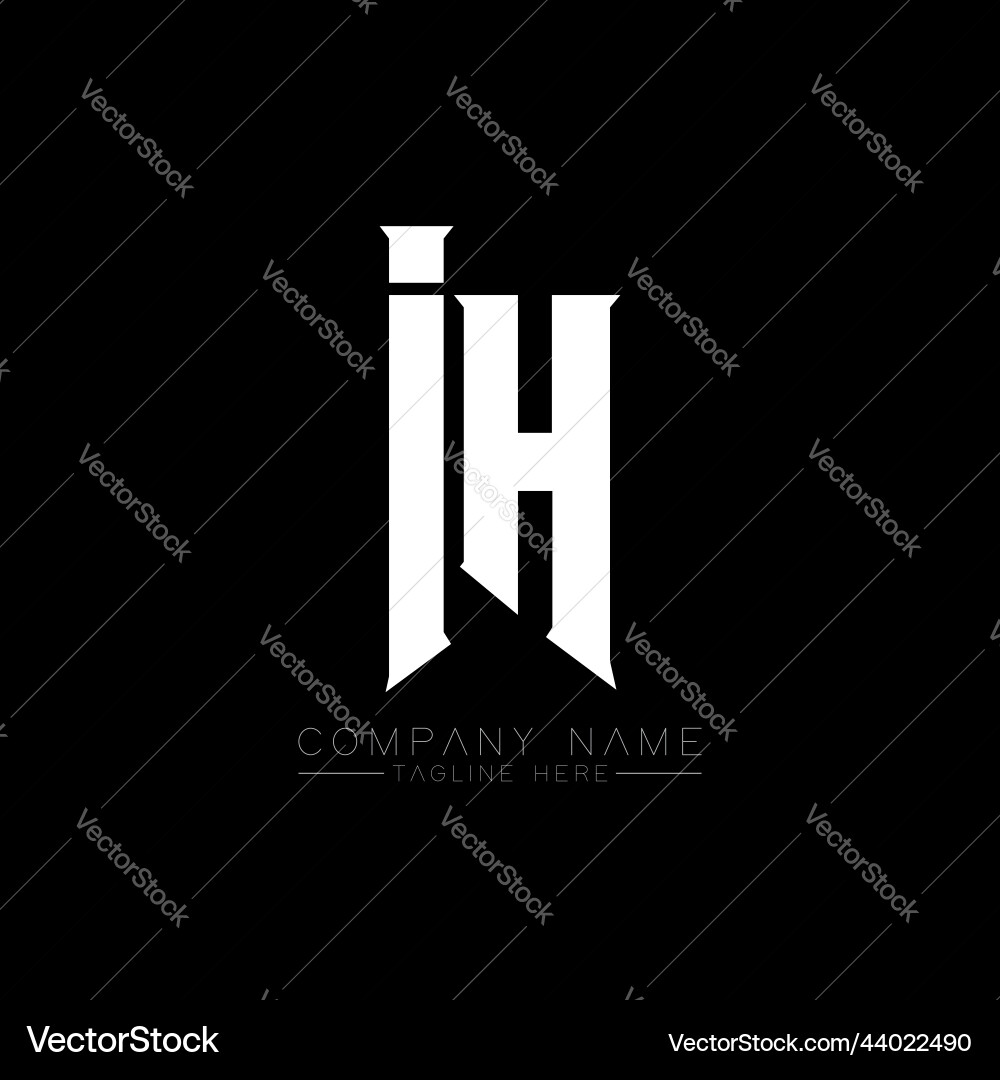 Ih letter logo design initial letters gamings Vector Image