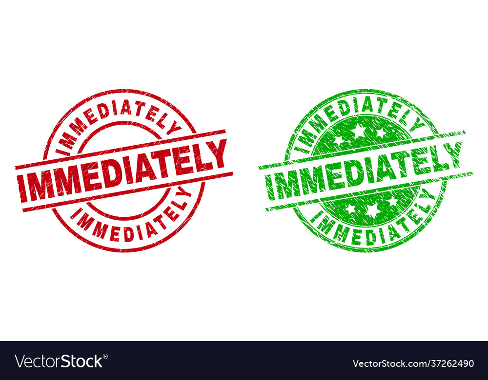 Immediately round stamp seals with corroded Vector Image Immediately round stamp seals with corroded Vector Image