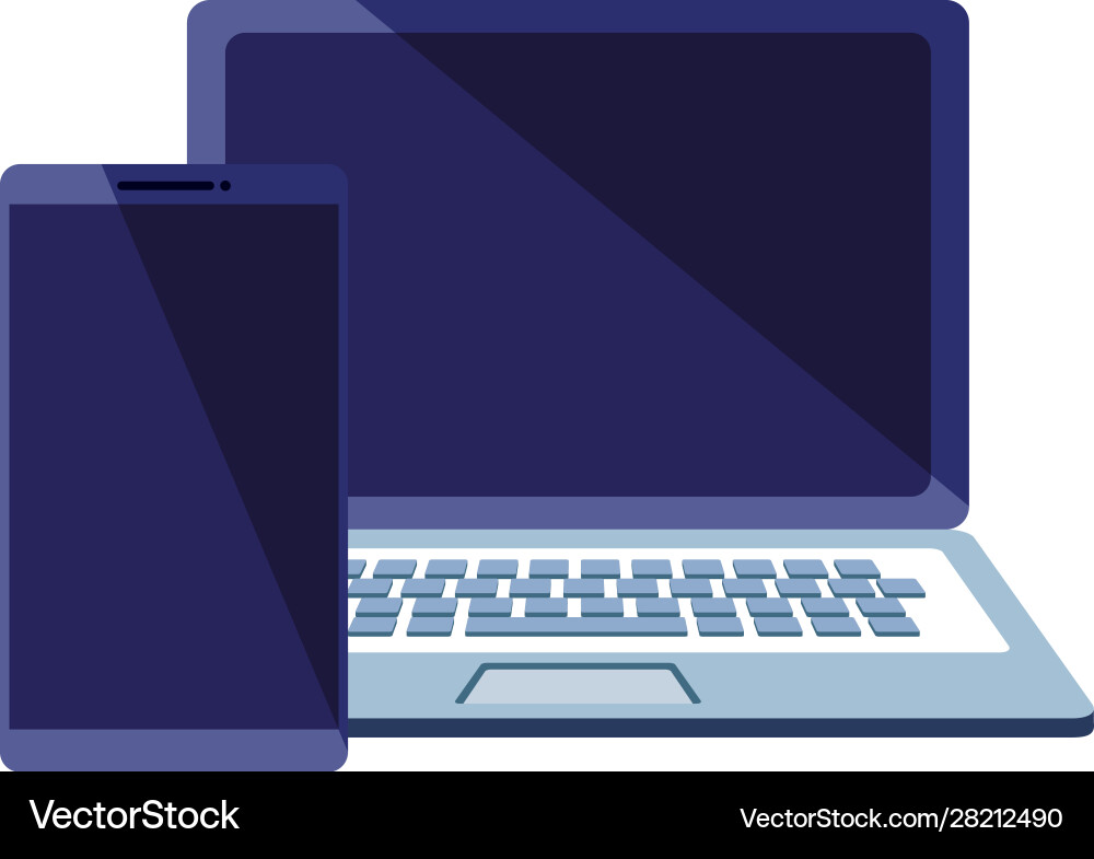 Isolated laptop and smartphone design Royalty Free Vector