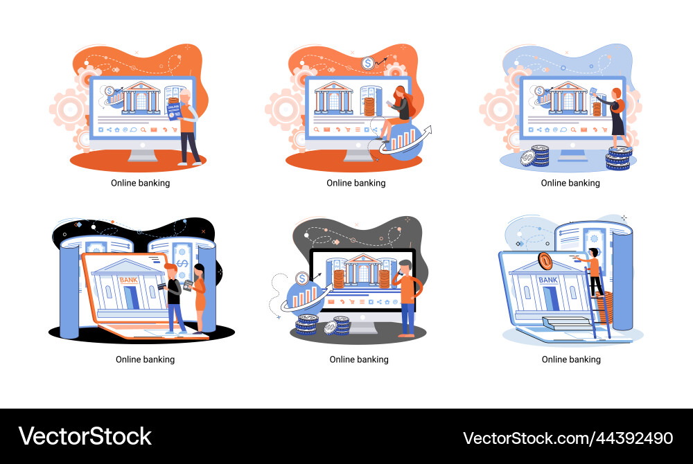 Online banking platform remote bank service Vector Image