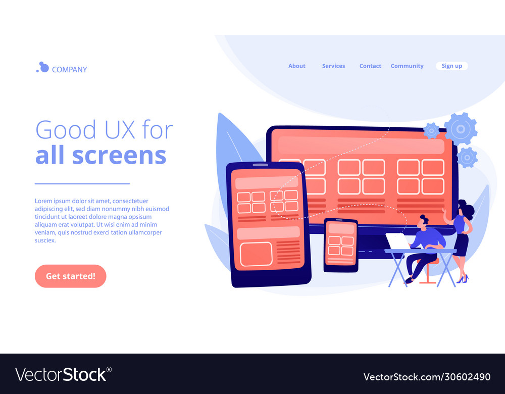 Responsive web design concept landing page Vector Image