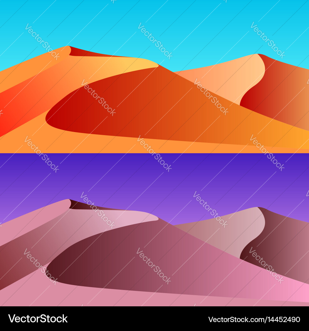 Set of desert landscape Royalty Free Vector Image