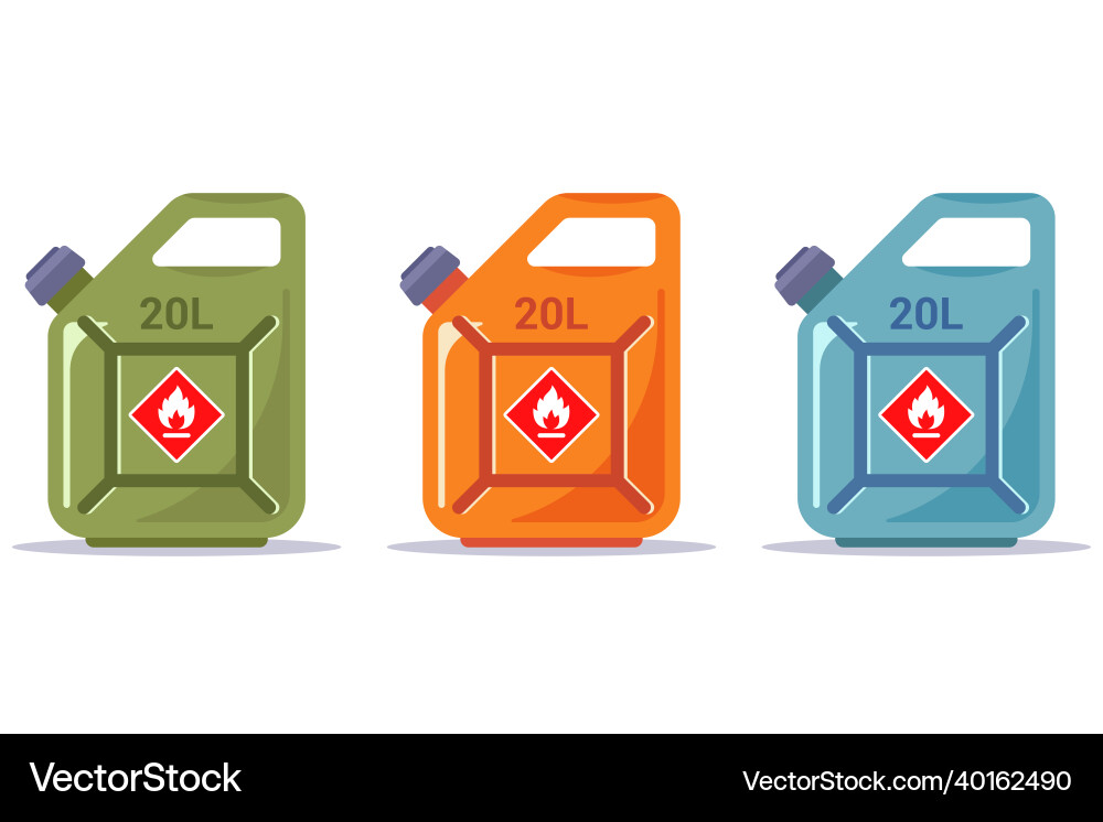 Set of multi-colored canisters for carrying Vector Image
