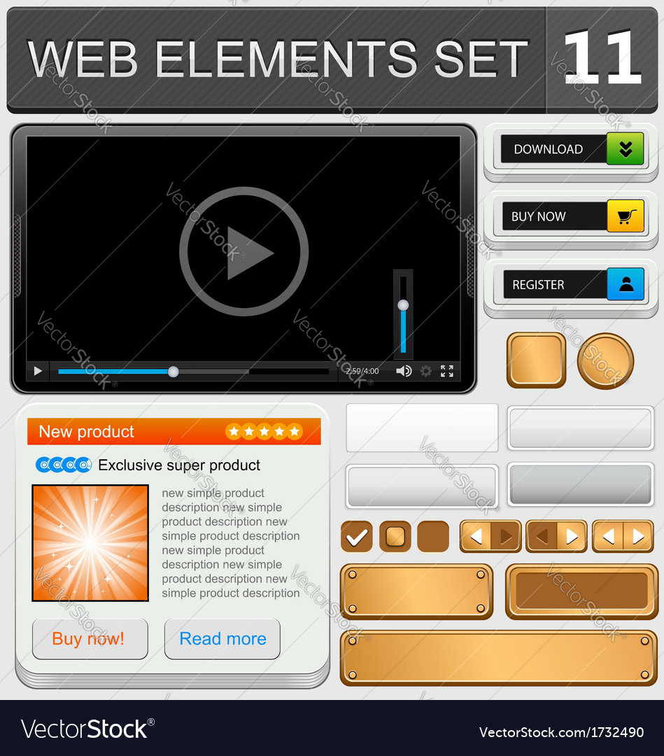 Web elements set 11 Royalty Free Vector Image - VectorStock