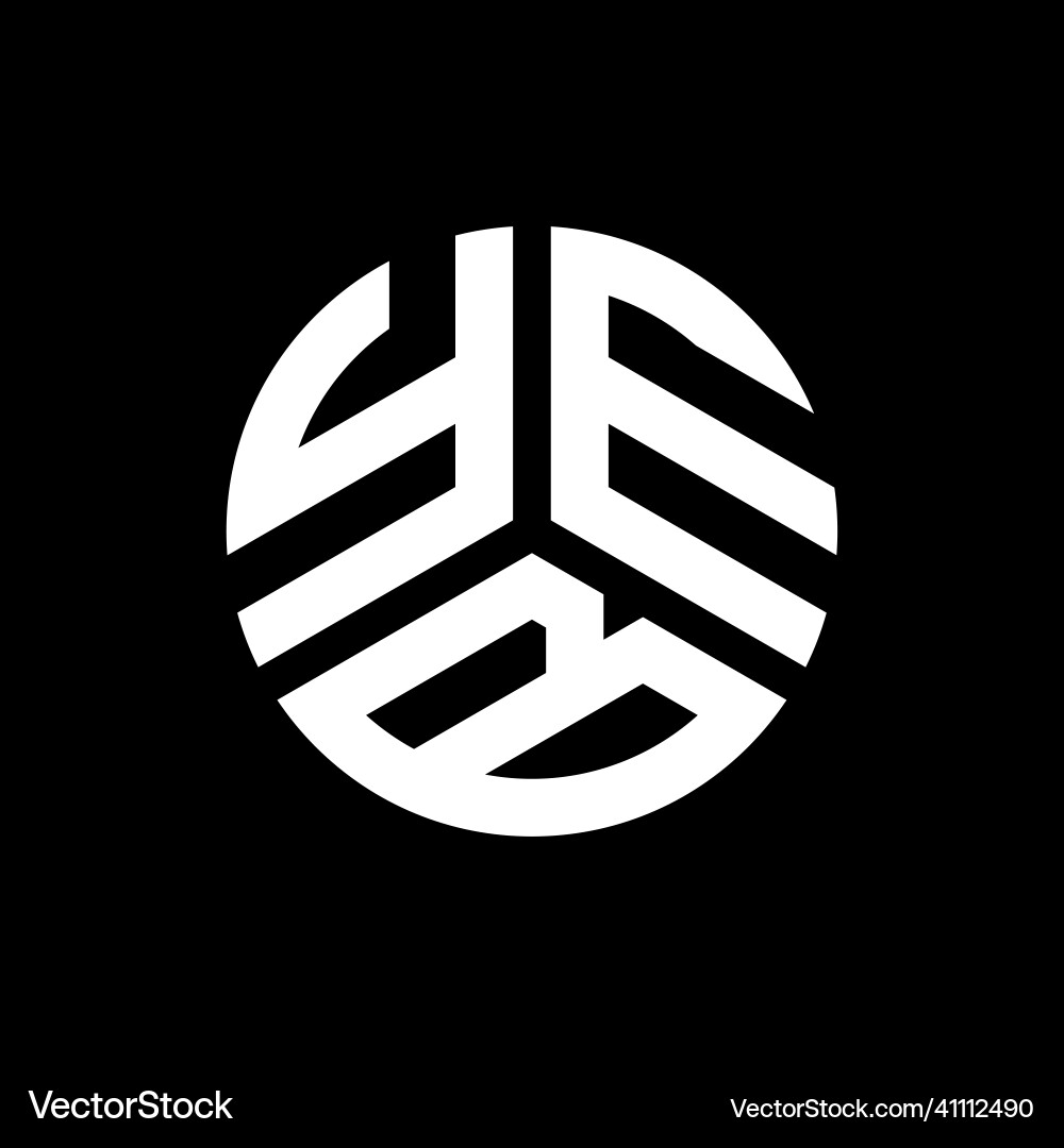 Yeb letter logo design on black background Vector Image